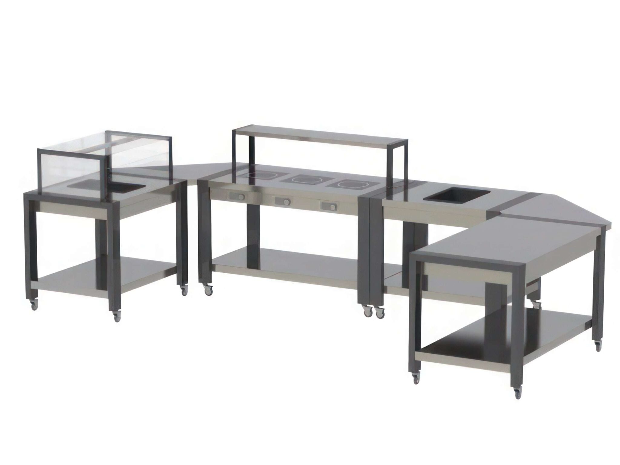 Lakeside 166358 Traveler Serving Table, Stainless Steel Top with ...