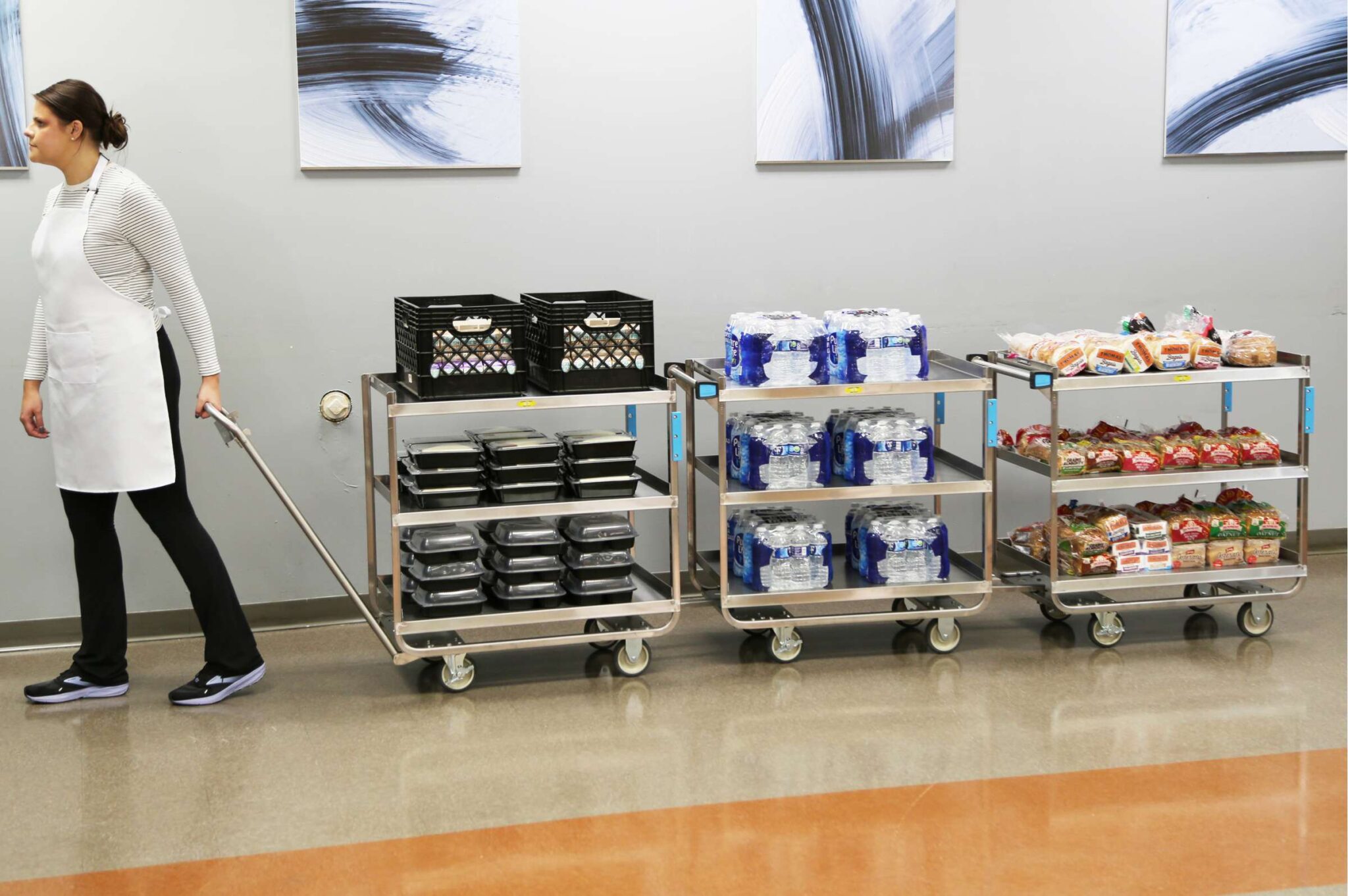 Lakeside 163421 Push-Pull Utility Cart, 3 Shelf: 21