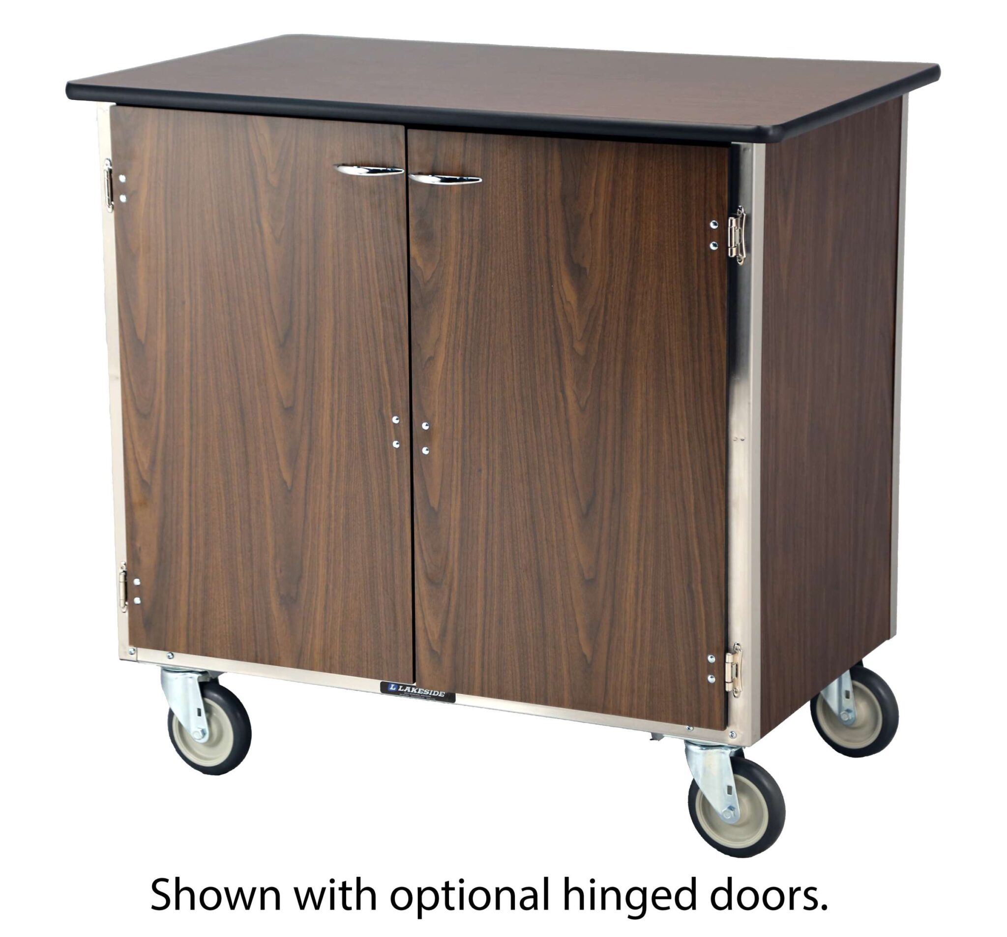 Lakeside 646 Enclosed Serving Cart, Stainless Steel, 3 Shelf: 21" x 35 ...