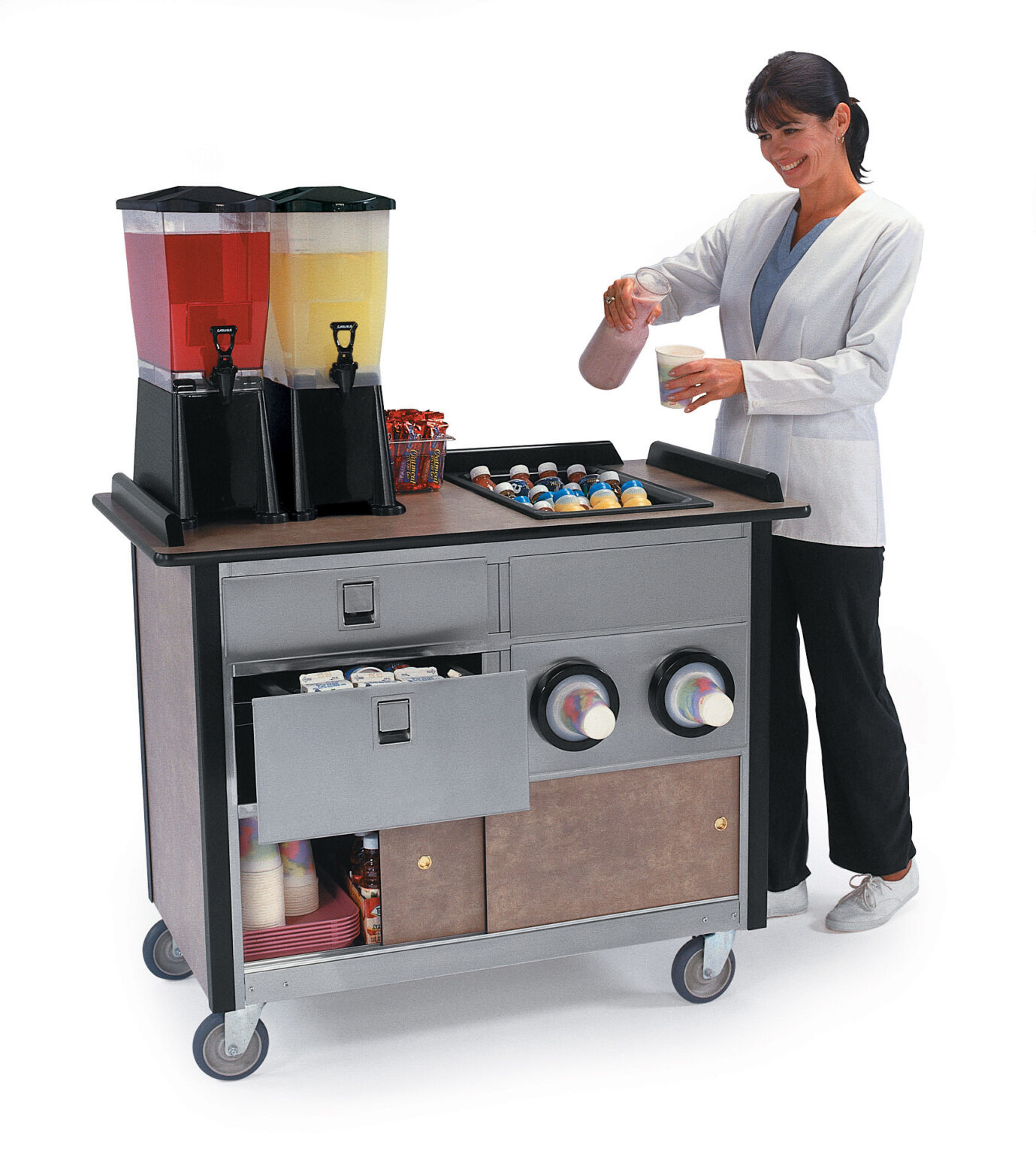 Lakeside 69010 Classic Hydration Carts with Cup Dispensers, (1) Chilled ...