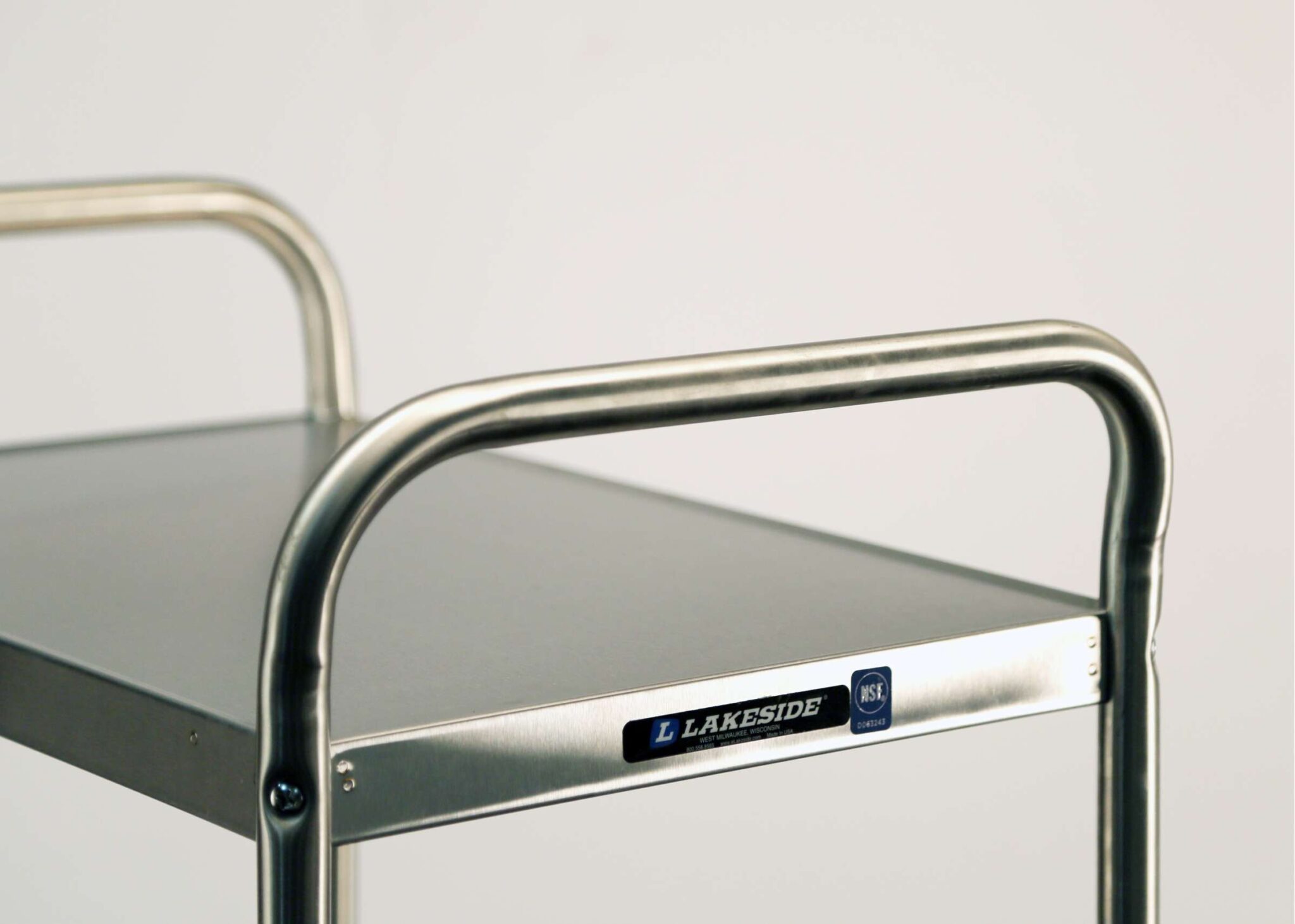 Lakeside 222 Tubular Utility Cart, NSF, Stainless Steel, 3 Shelf: 18" x ...
