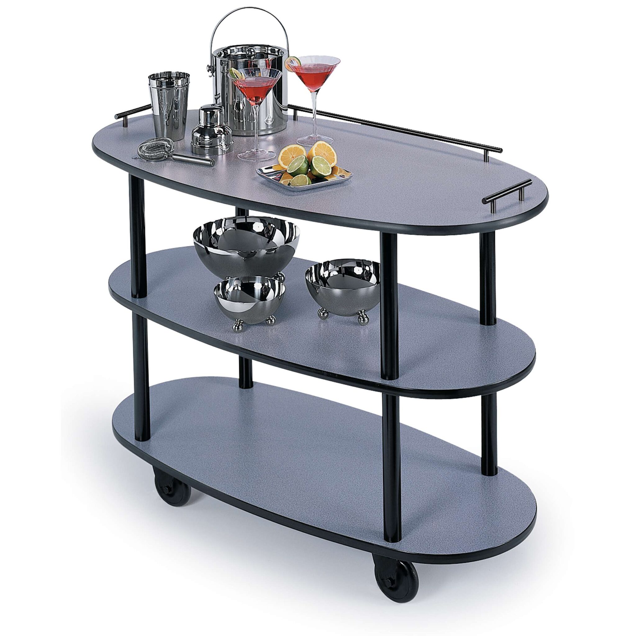 Geneva 70531 Serving Cart with Oval Top and (2) Shelves, Handle Cut ...