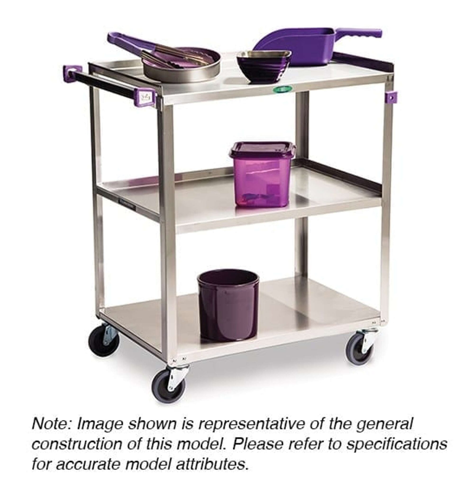 Lakeside 311 Stainless Steel Utility Cart, 3 Shelf: 15-1/2" x 24", 300 ...