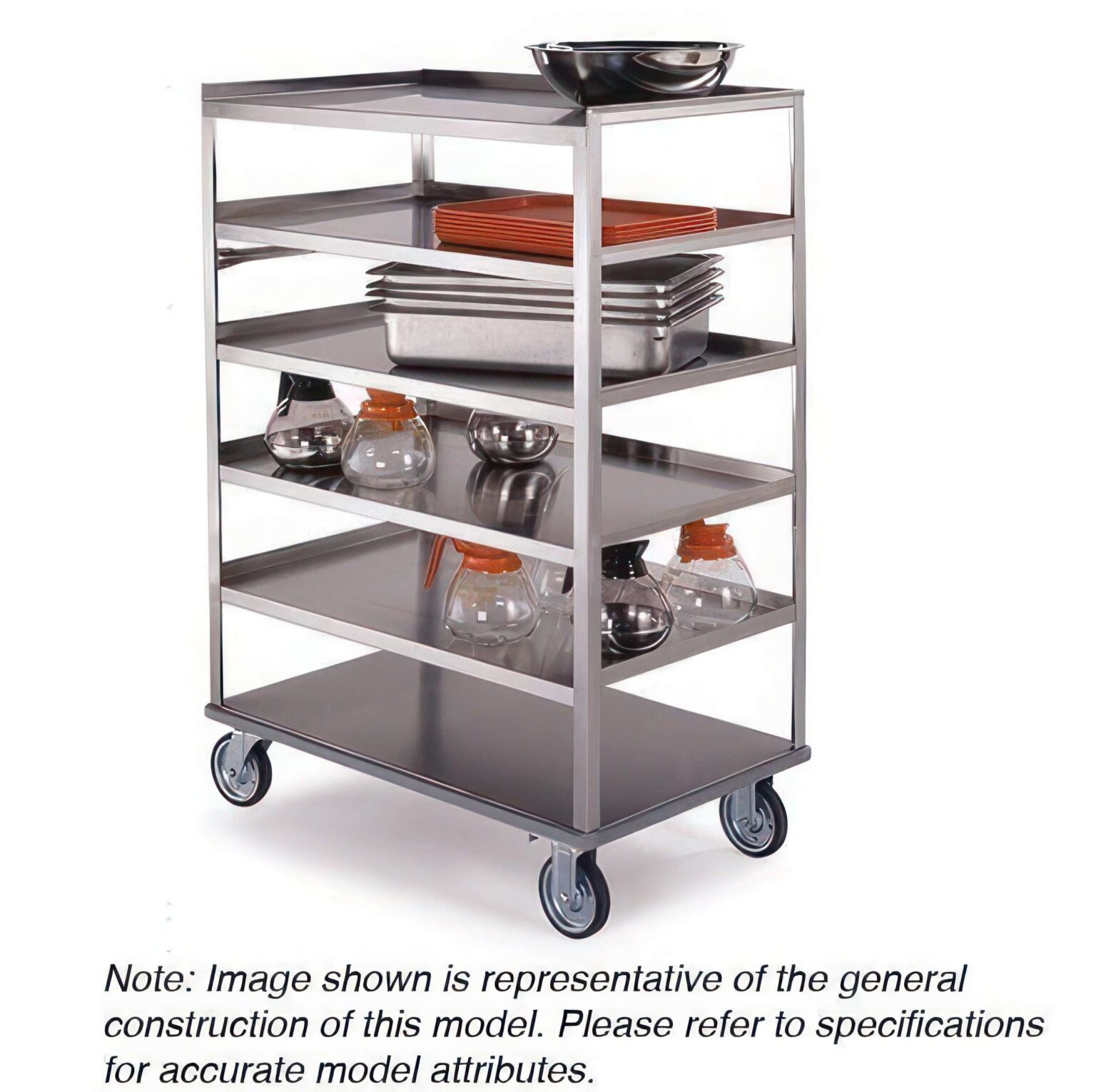 Lakeside 464 Multi-Shelf Cart with Recessed Handle, 8 Shelf: 21" x 50 ...