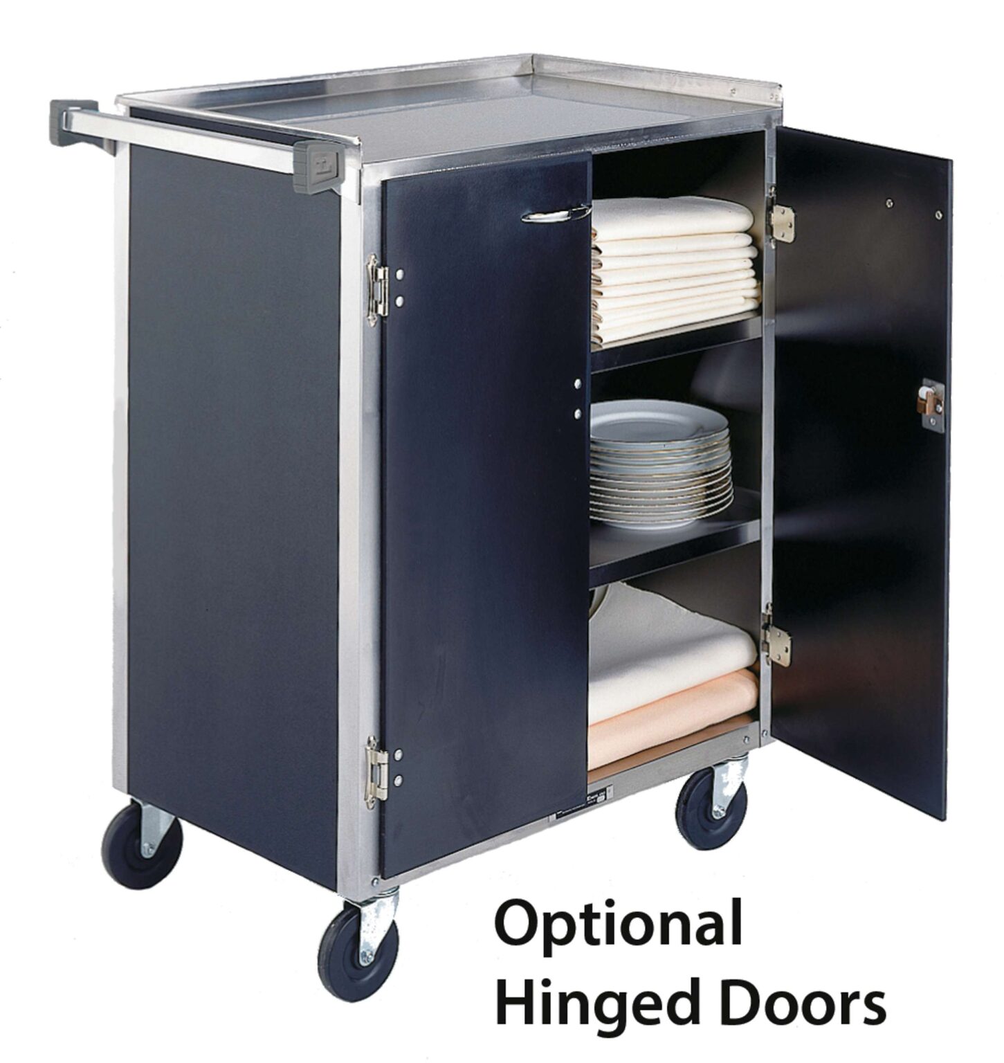 Lakeside 615 Enclosed Bussing Cart, Stainless Steel, 4 Shelf: 15-1/2" x ...