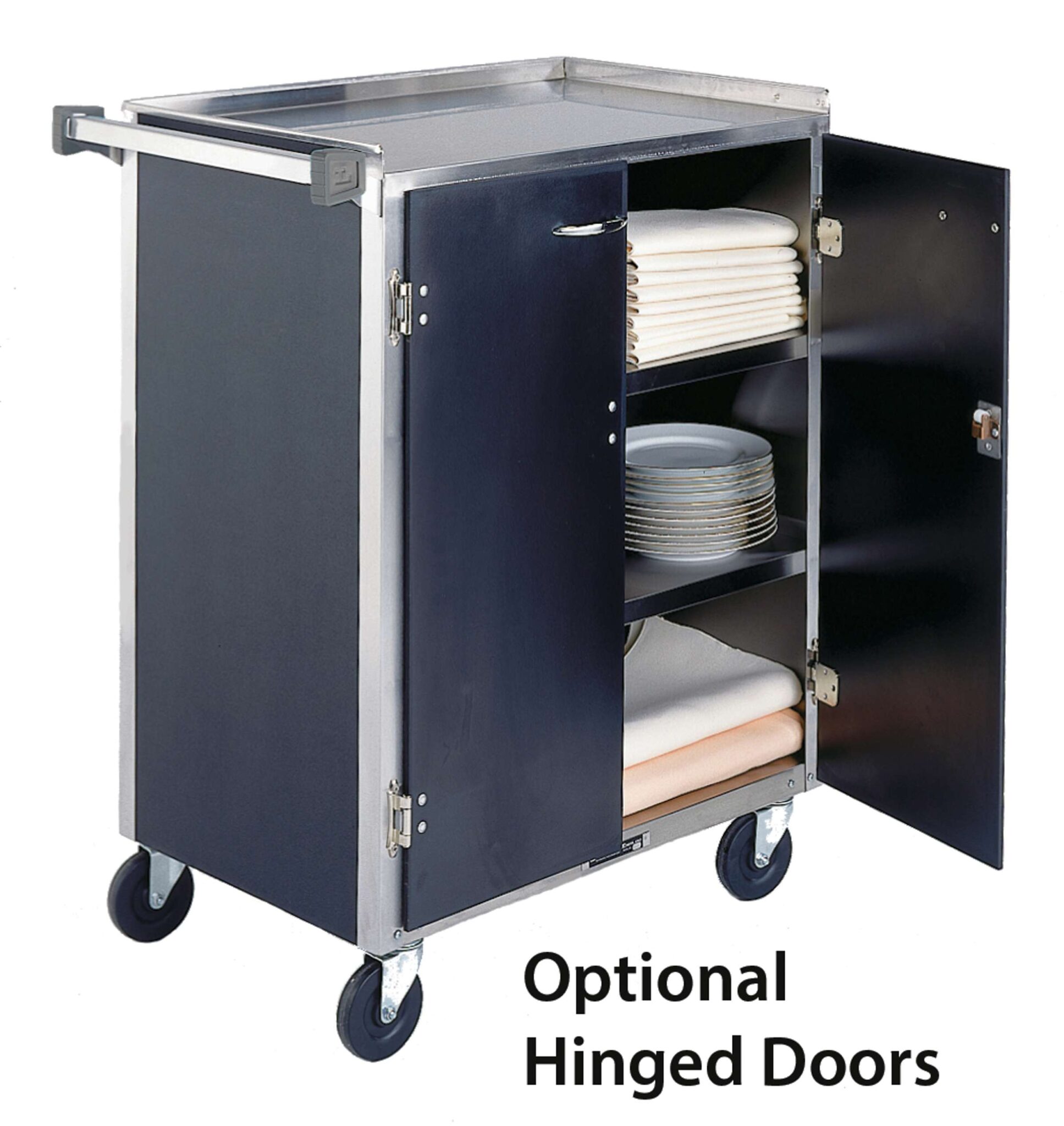 Lakeside 615 Enclosed Bussing Cart, Stainless Steel, 4 Shelf: 15-1/2" x ...