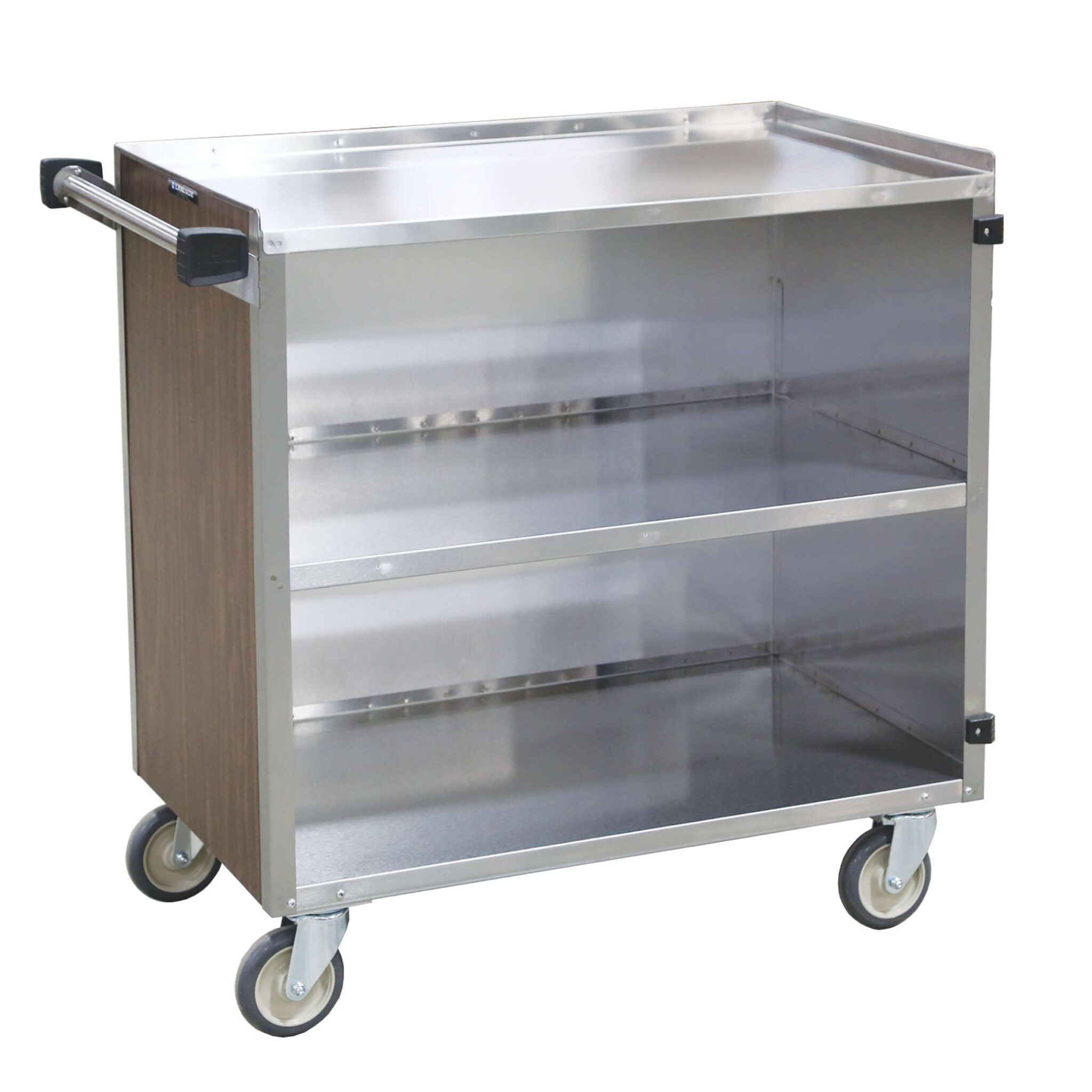 Lakeside 644 Enclosed Bussing Cart, Stainless Steel, 3 Shelf: 21" x 35 ...