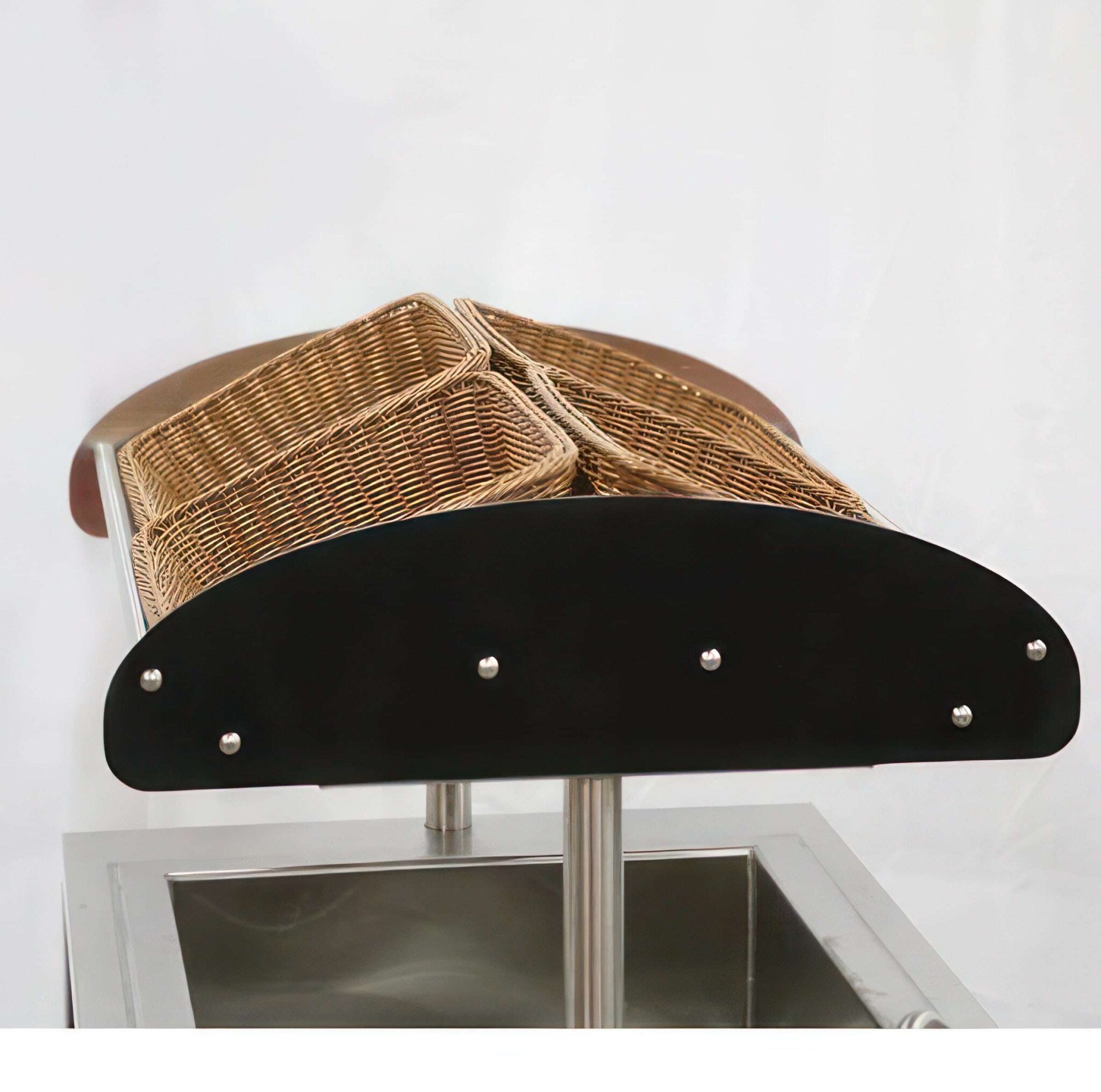 Lakeside 667 Breakfast Cart with Doubled-Sided Overhead Wicker Baskets ...