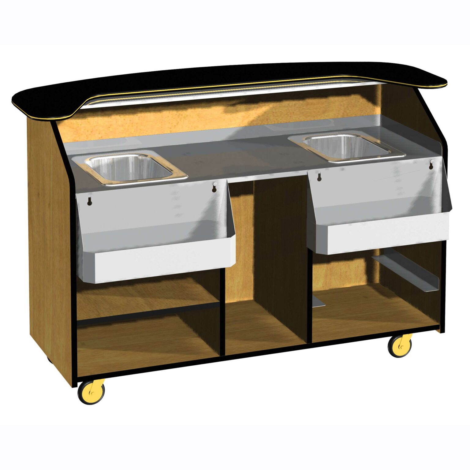 Geneva 68500 Portable Bar with (2) 40-Lb. Ice Bins, Stainless Steel ...