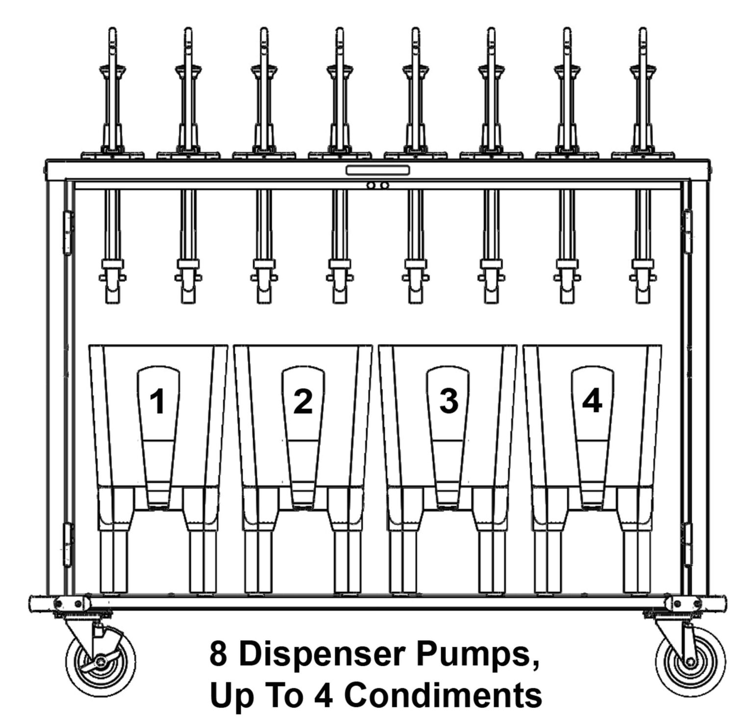 Lakeside 70201 E-Z Serve™ 8-Pump / 4-Product Condiment Counter ...