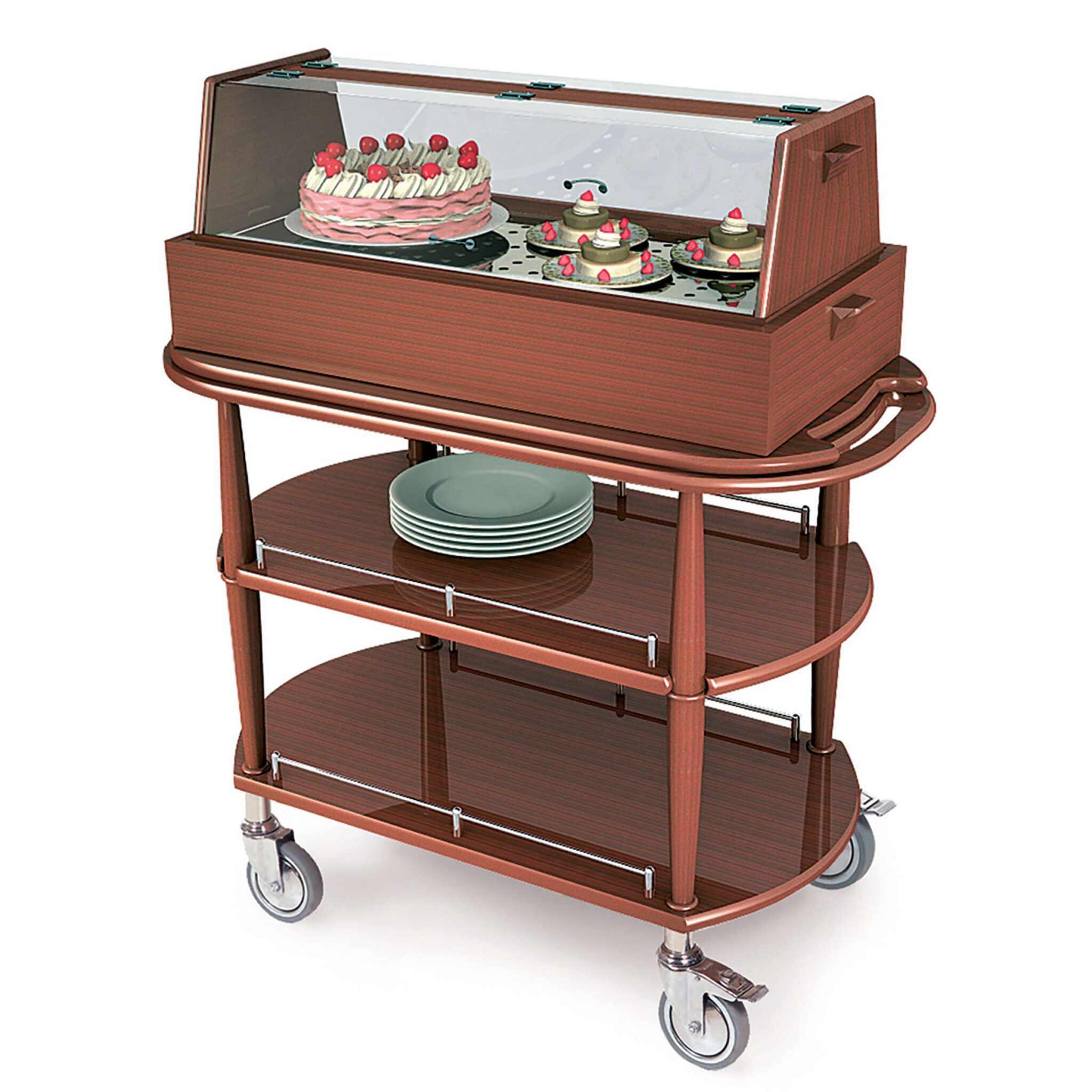 Geneva 70355 Dessert Cart with Square Top and (2) Oval Shelves, (1 ...