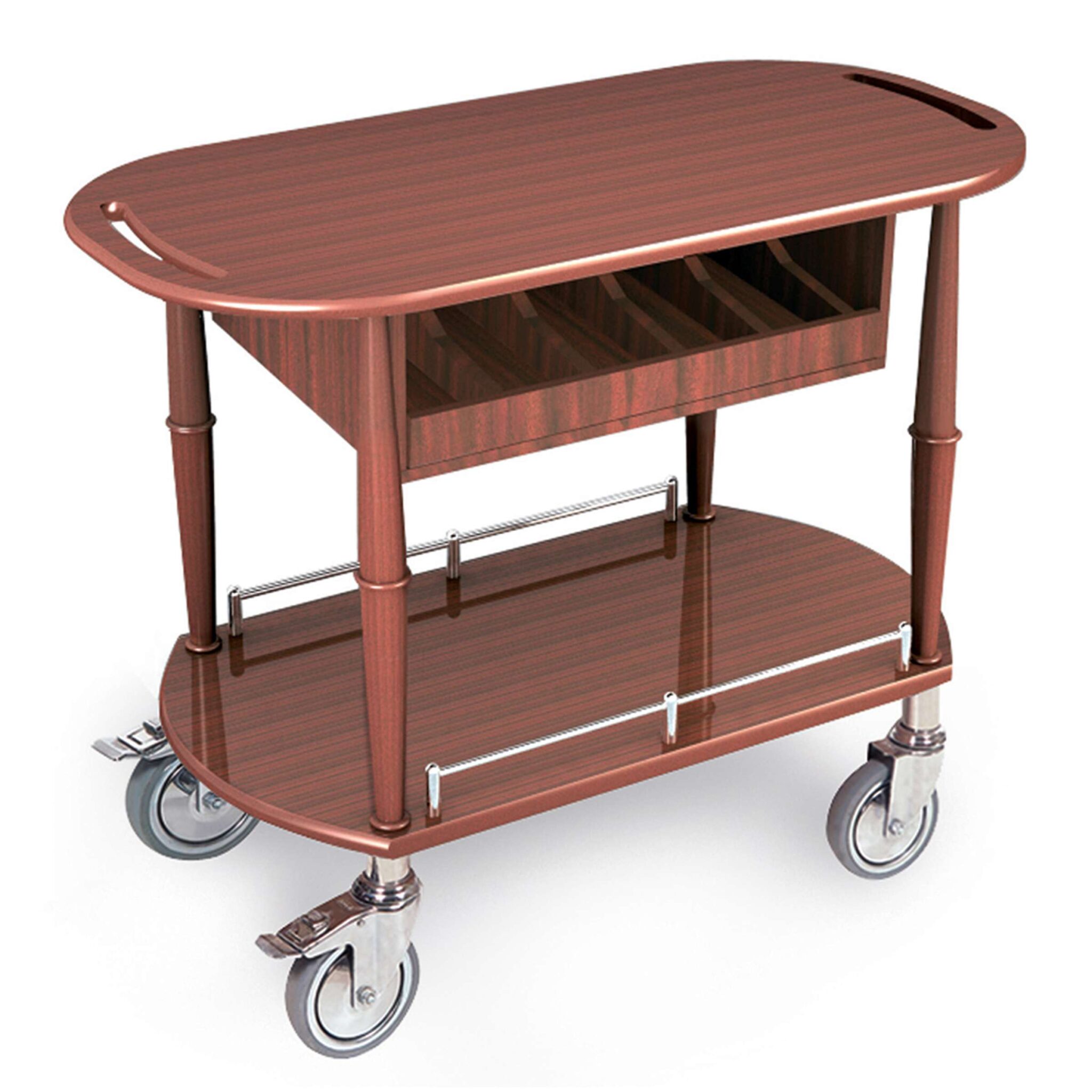 Geneva 70458 Serving Cart with Oval Top and Shelf, (1) Cutlery ...