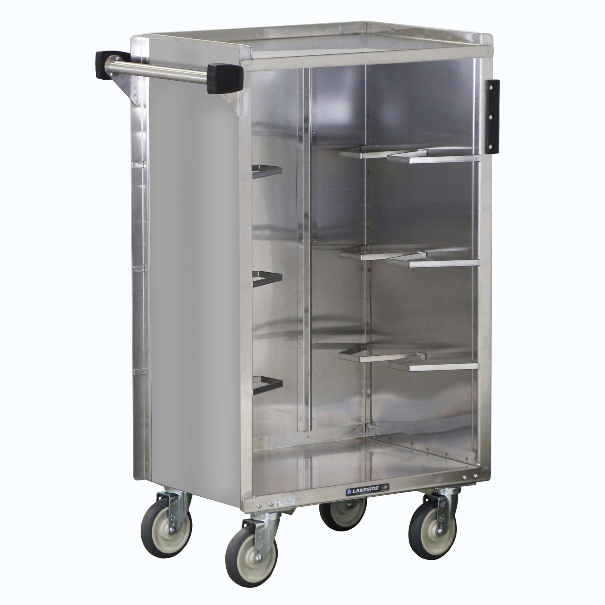 Lakeside 790 Enclosed Bussing Cart with Stainless Steel Ledge Rods for ...