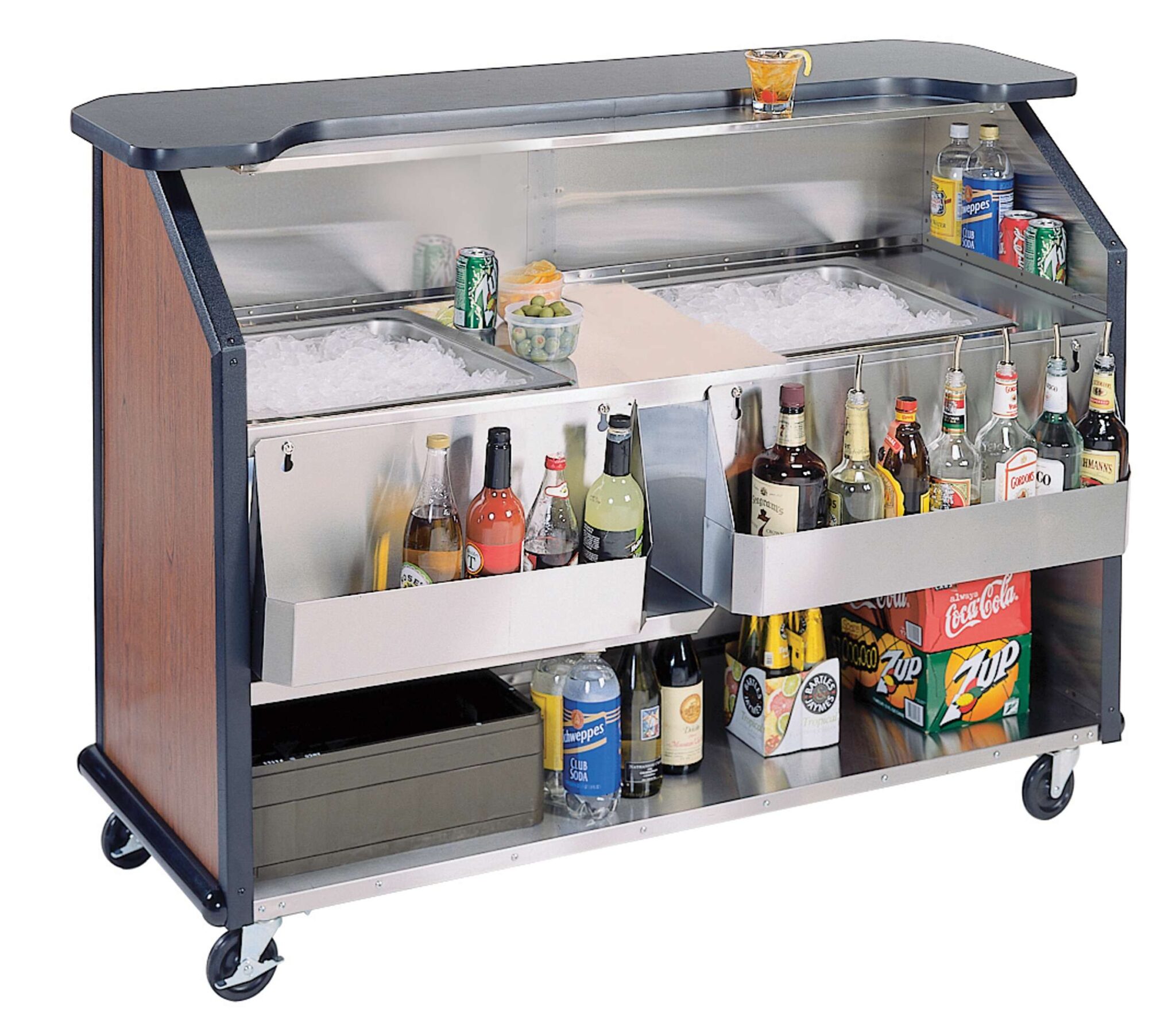 Lakeside 886 Portable Beverage Bar with (2) 40-Lb. Ice Bins, (2) Speed ...
