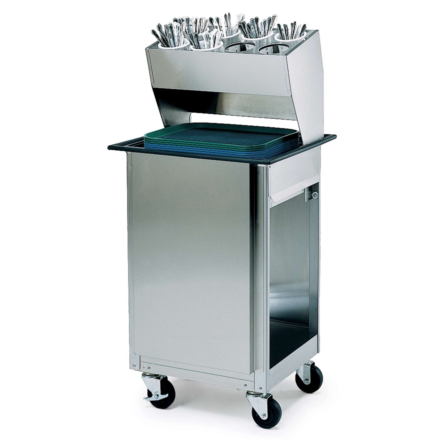 Lakeside 986 Mobile Tray Dispenser (2 Open Sides with Silverware ...
