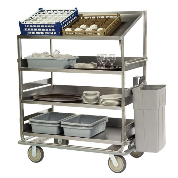 Lakeside B591 Soiled Dish Breakdown Cart with (3 Flat, 1 Angled) 28 x ...