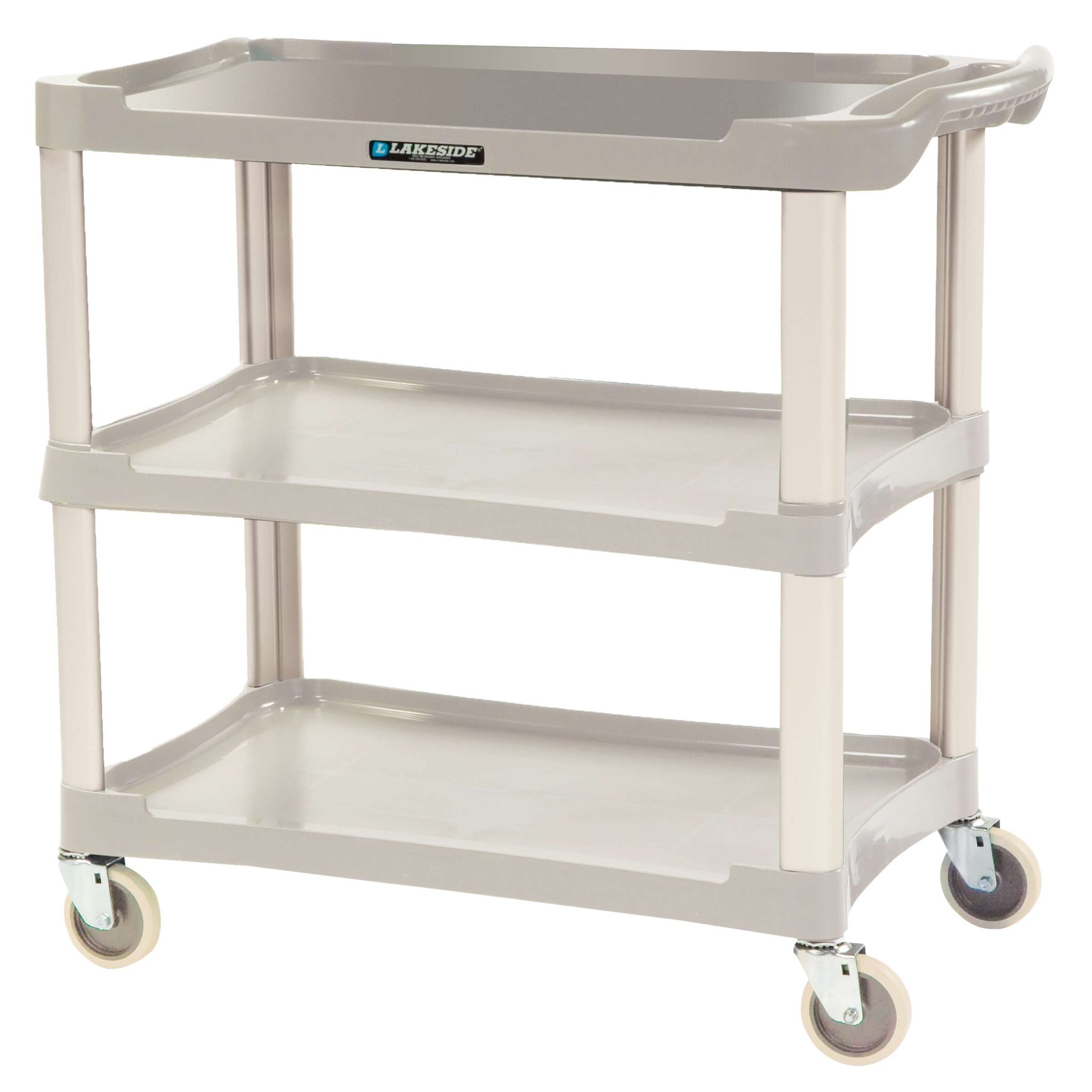Lakeside 2501 Plastic Utility Cart, Gray, 3 Shelf: 16" x 28-1/2", 300 ...