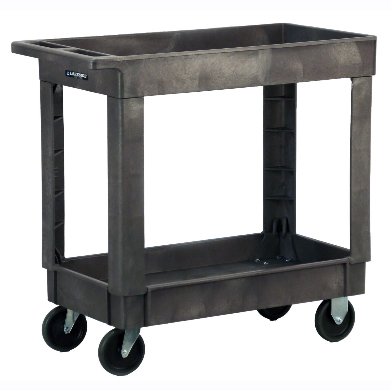 Lakeside 2521 Plastic Utility Cart with Deep Well Shelves, 2 Shelf: 16 ...