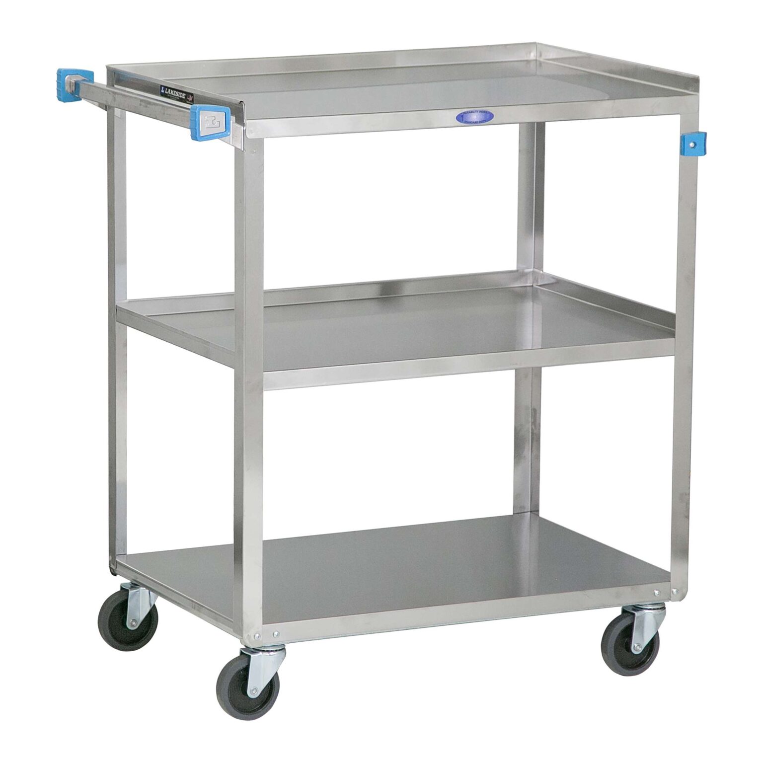 Lakeside 322 Stainless Steel Utility Cart, 3 Shelf: 18" x 27", 300-Lb ...