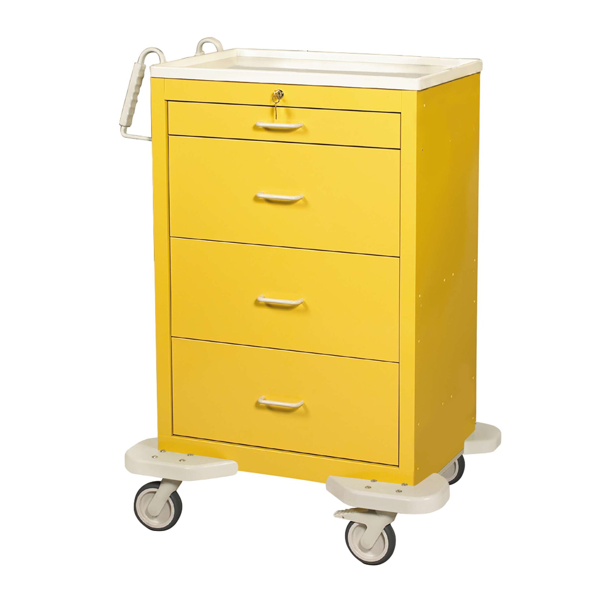 Lakeside C-430-K-1Y Medication Isolation Cart, Yellow, (1) Key Lock, (4 ...