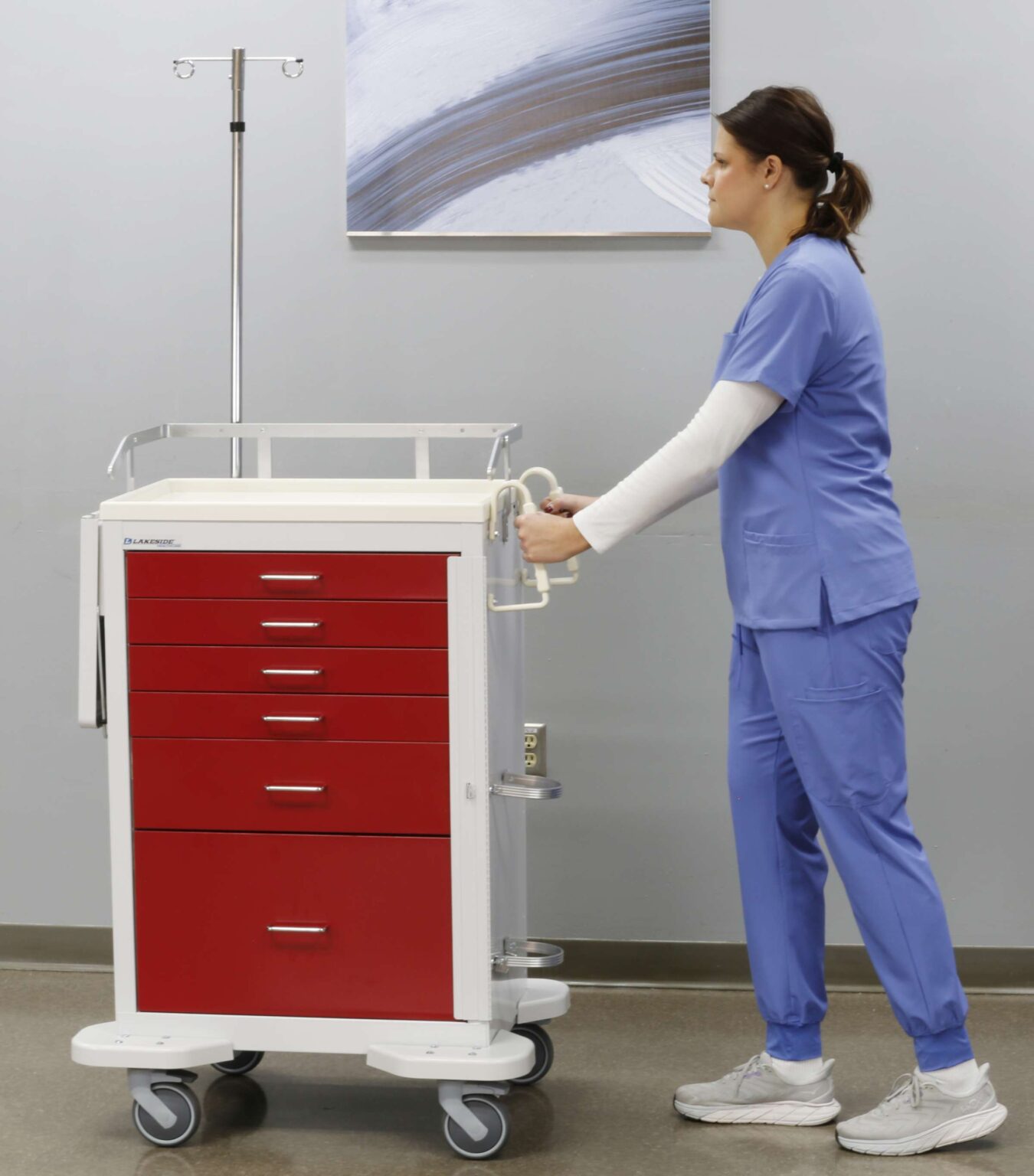 Lakeside C-630-B-2R Classic Emergency Cart, 6-Drawer with Breakaway ...