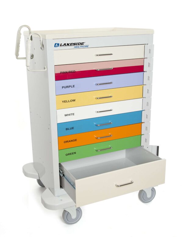Lakeside SP-930-IB-PED Pediatric Cart, Aluminum, (9) Color-Coded ...