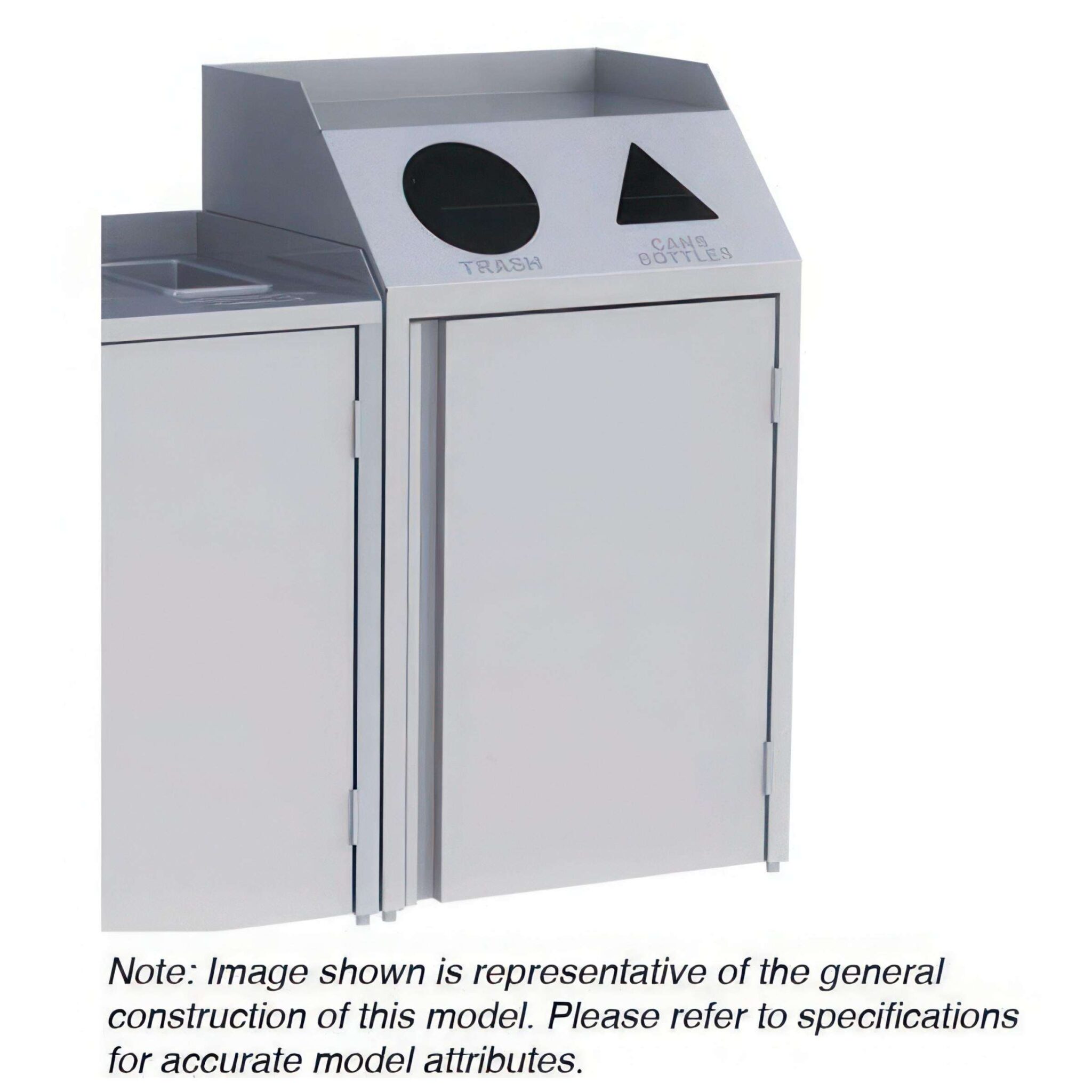 Lakeside 3312 2 Compartments, Top Access, Stainless Steel Finish Waste ...