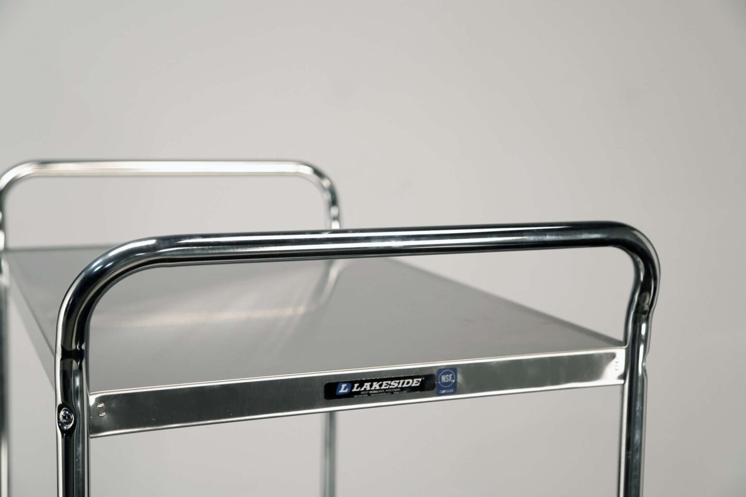 Lakeside 479 Tubular Utility Cart, NSF, Chrome Plated Frame, 3 Shelf ...