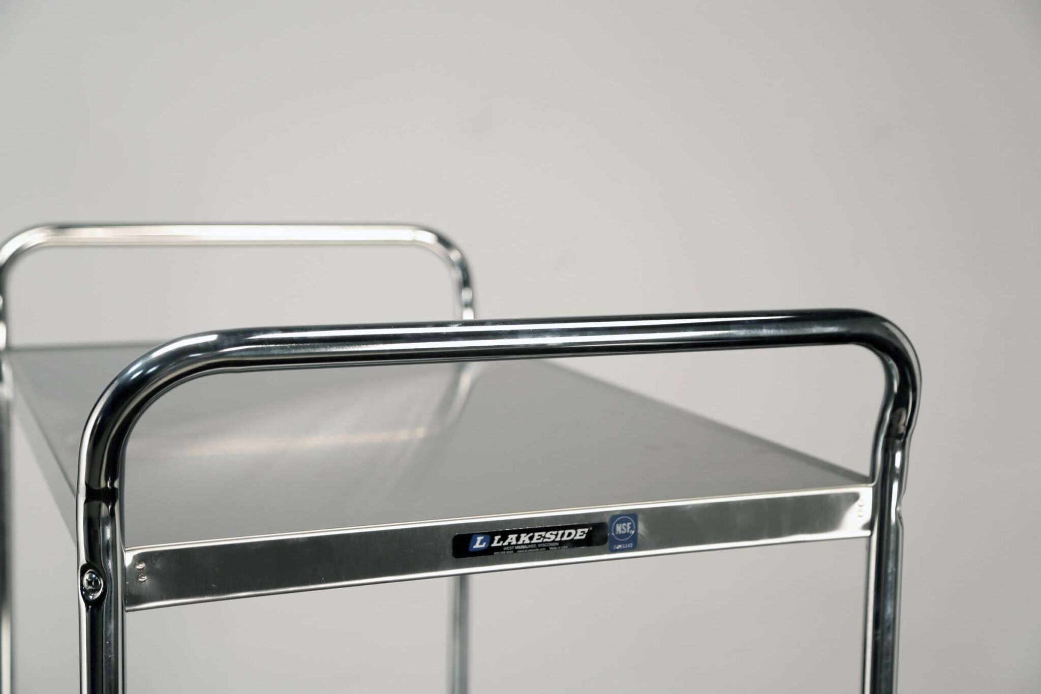 Lakeside 473 Tubular Utility Cart, NSF, Chrome Plated Frame, 3 Shelf ...