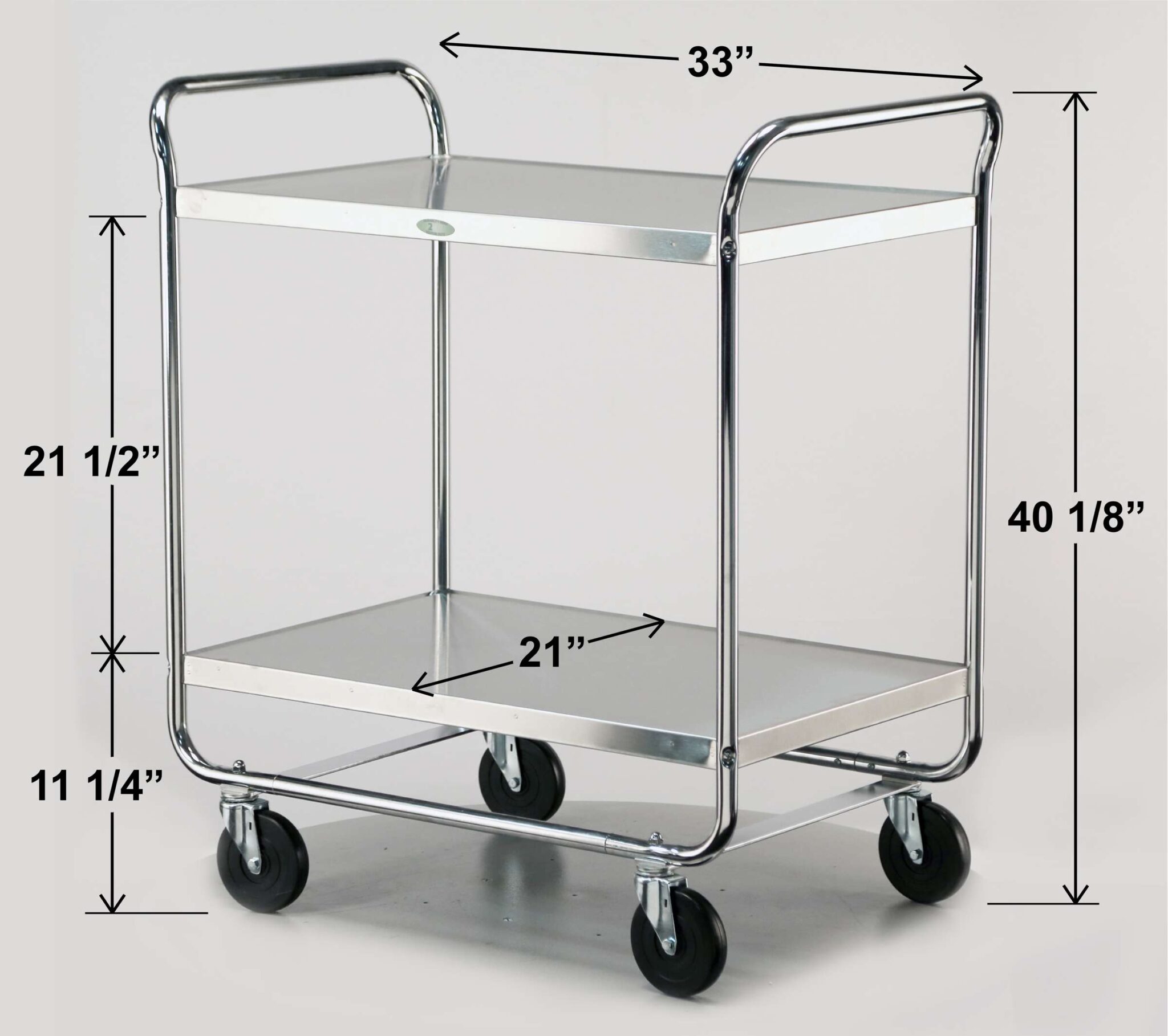 Lakeside 492 Tubular Utility Cart, NSF, Chrome Plated Frame, 2 Shelf ...