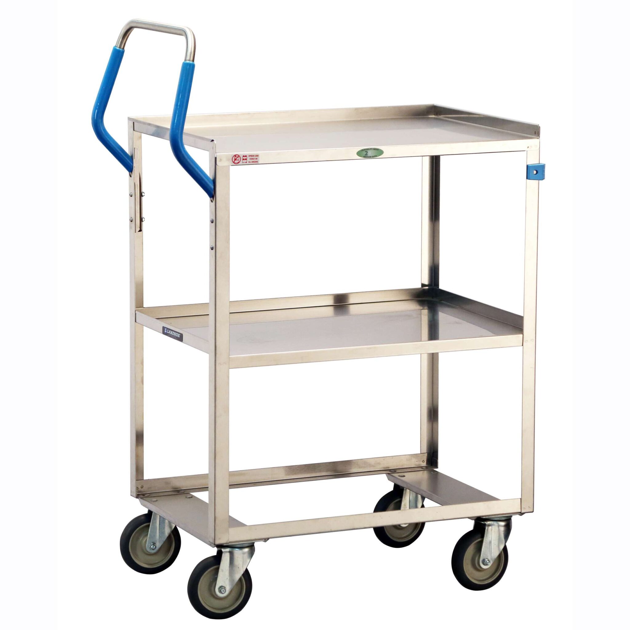Lakeside 6820 Ergo-One System Utility Cart, 2 Shelf: 21" x 35", 500-Lb ...